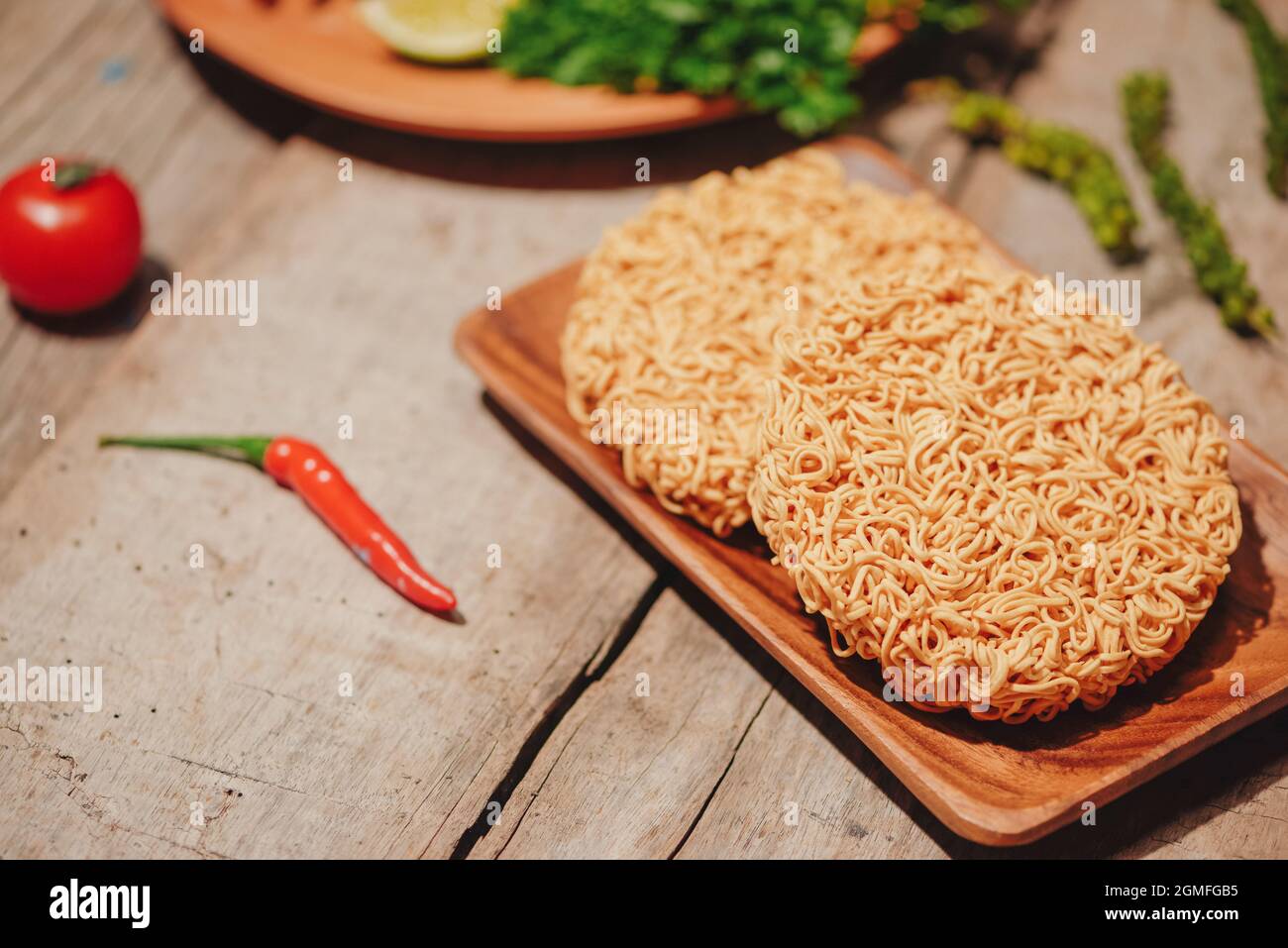 Asian food - instant dry noodle Stock Photo - Alamy