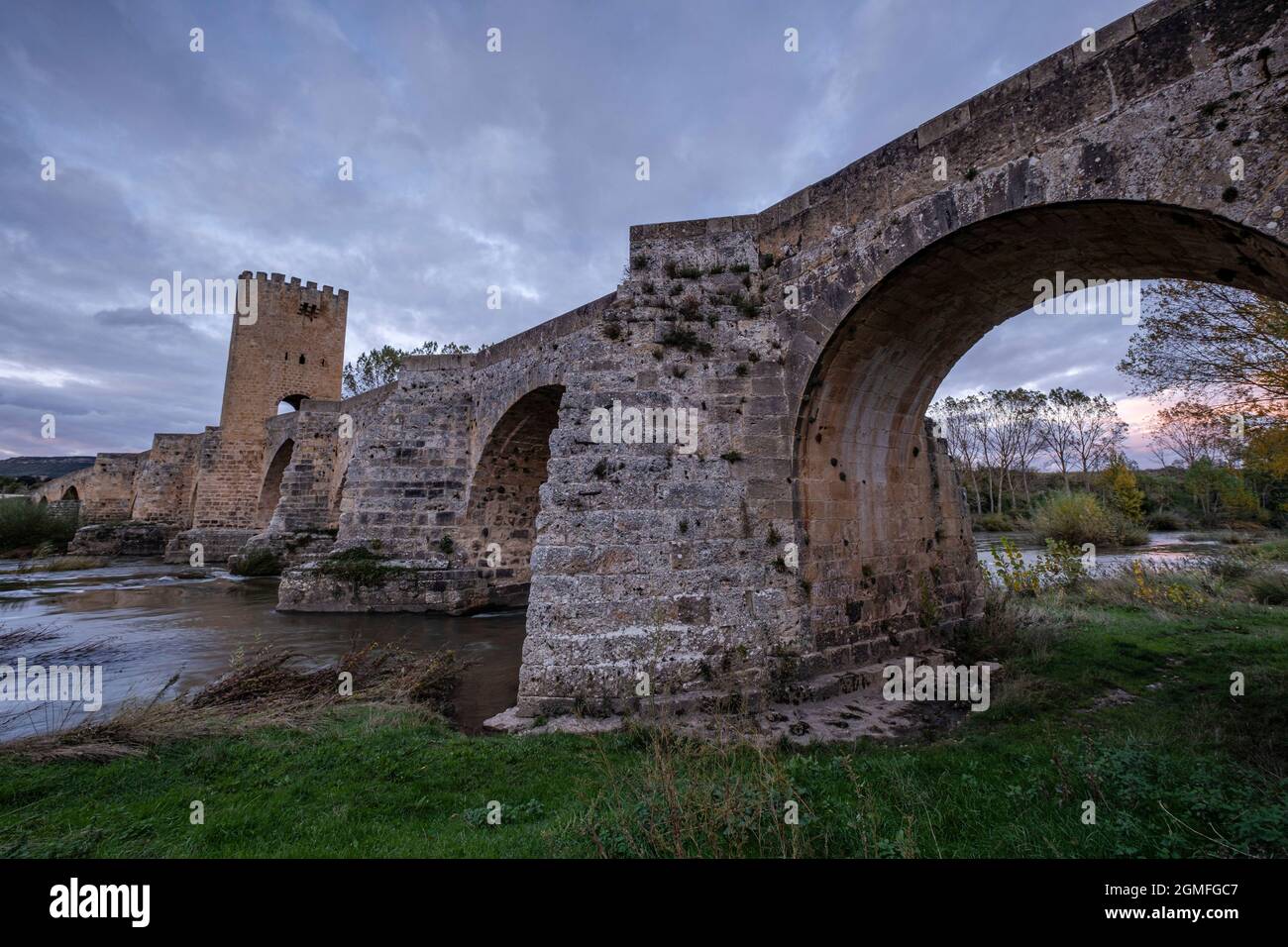 medieval bridge of Frías, Romanesque origin, Frías, province of Burgos ...