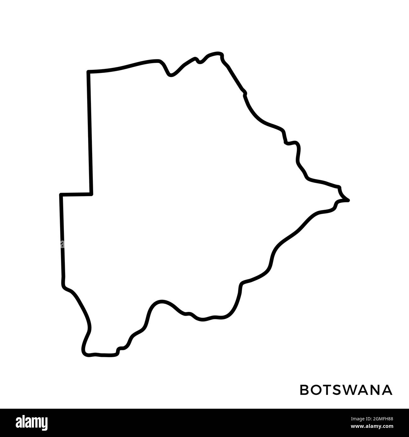 Line map of Botswana vector stock illustration design template. Editable stroke. Vector eps 10 ...
