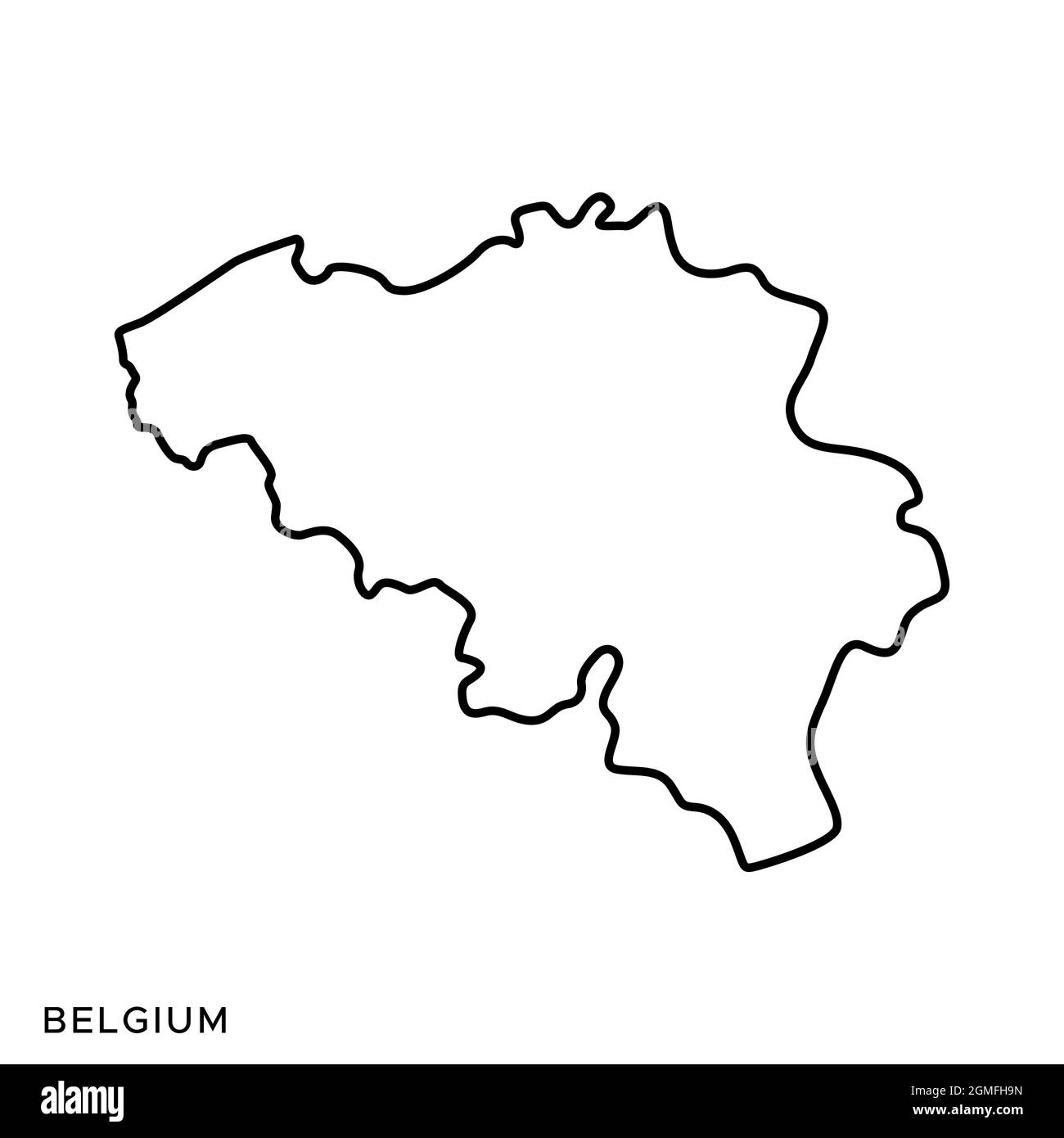 Line map of Belgium vector stock illustration design template. Editable ...