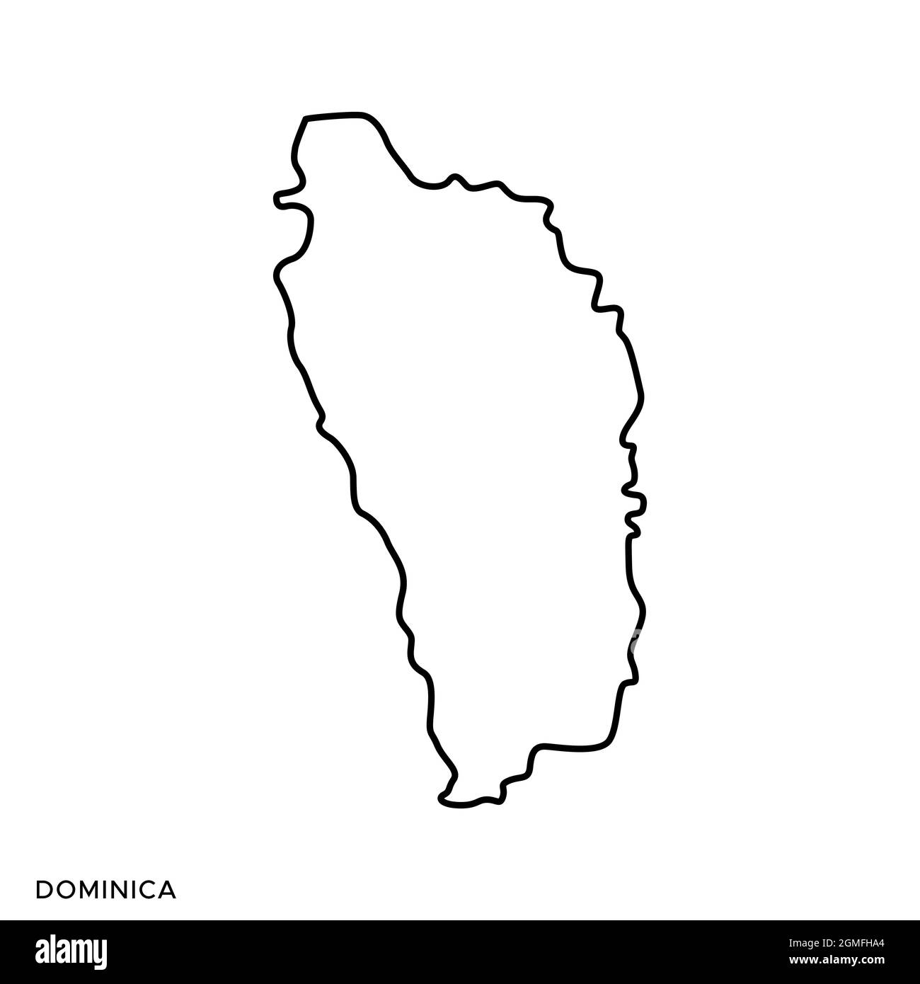Line map of Dominica vector stock illustration design template ...