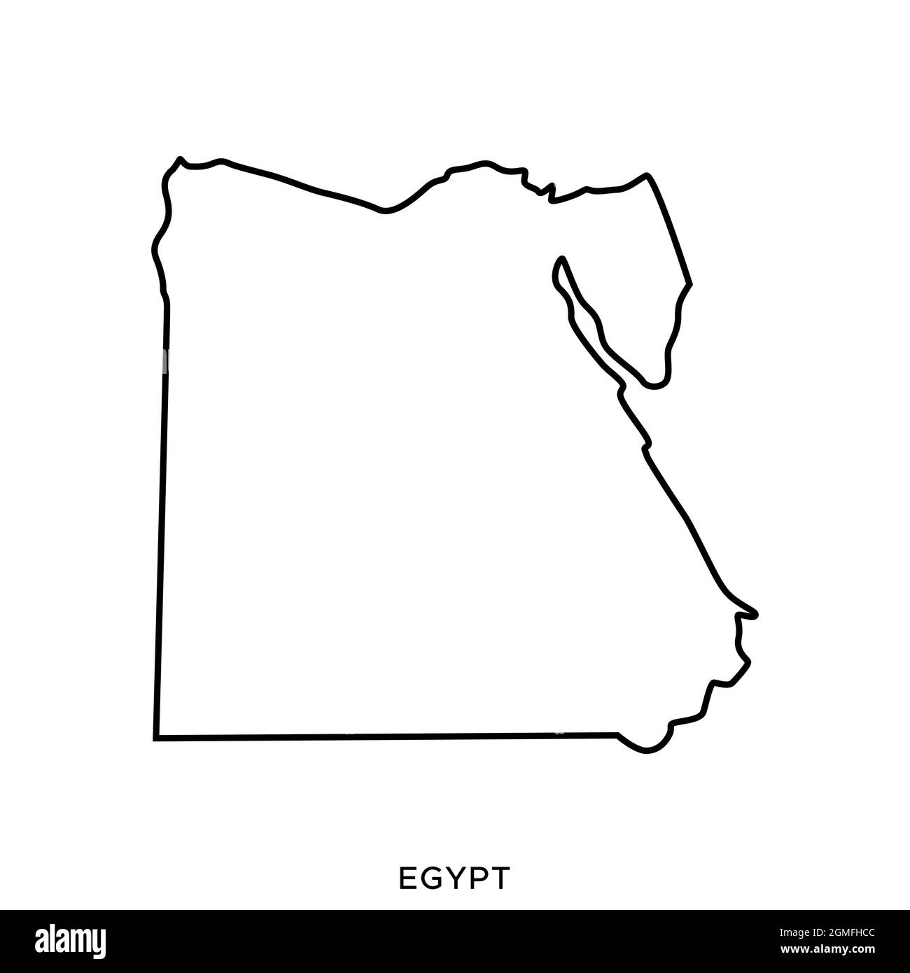 Line map of Egypt vector stock illustration design template. Editable ...
