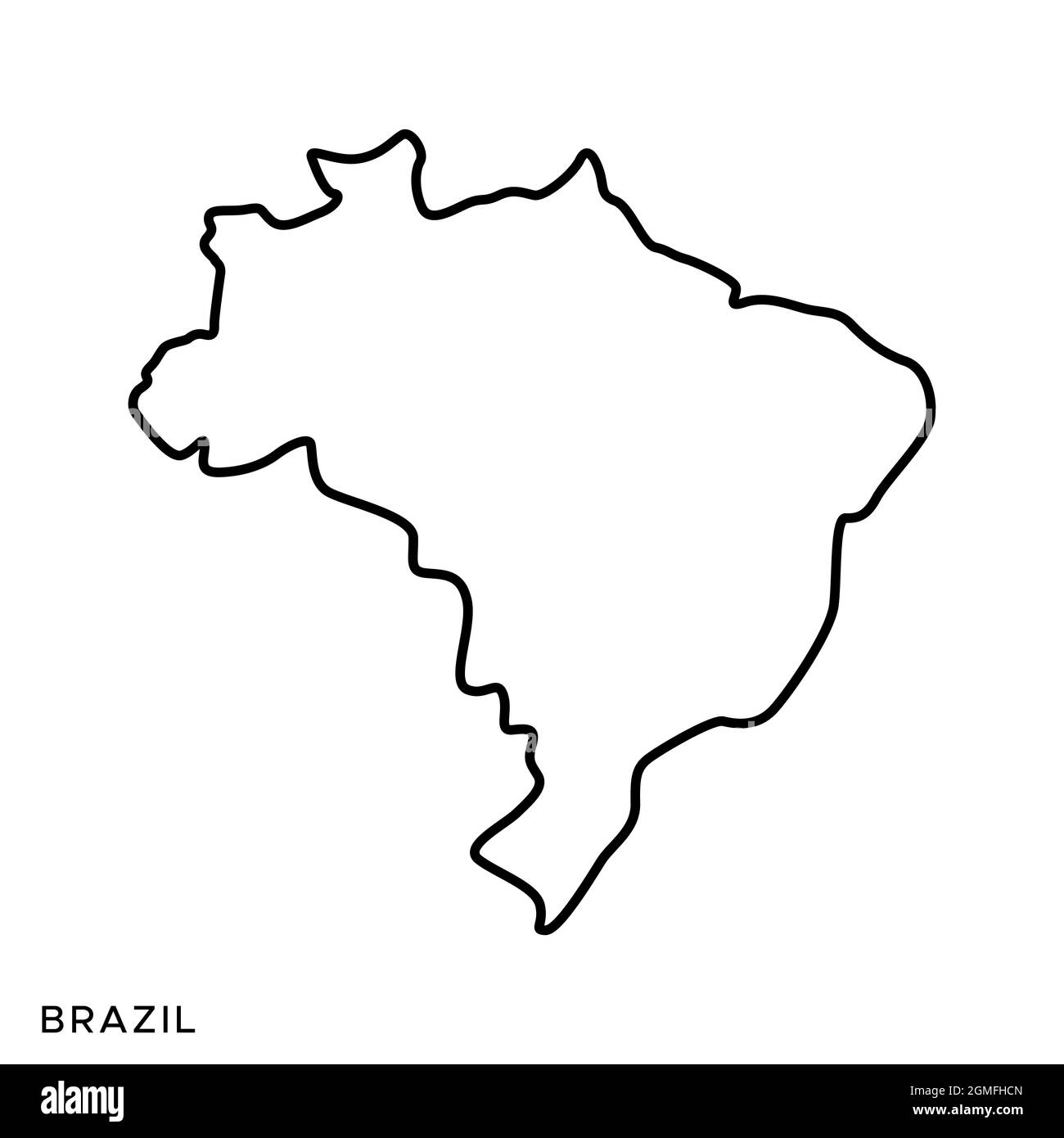 Brazil map outline vector Stock Vector Images - Alamy