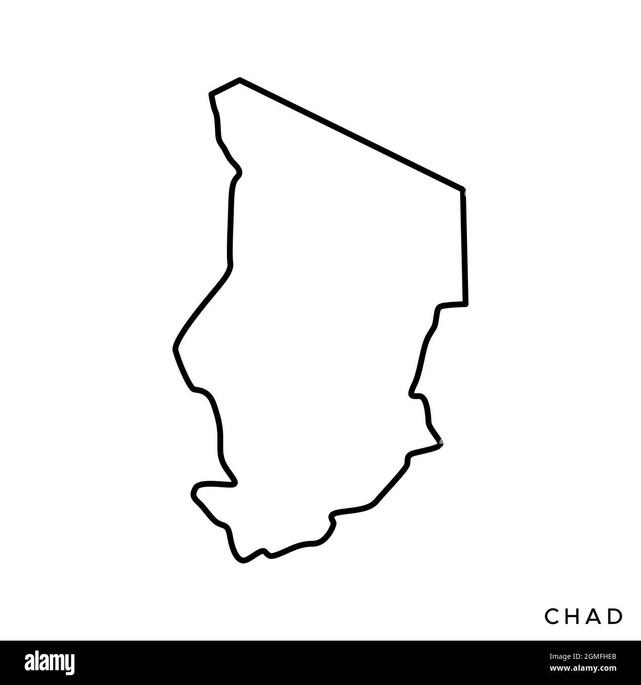 Line map of Chad vector stock illustration design template. Editable ...