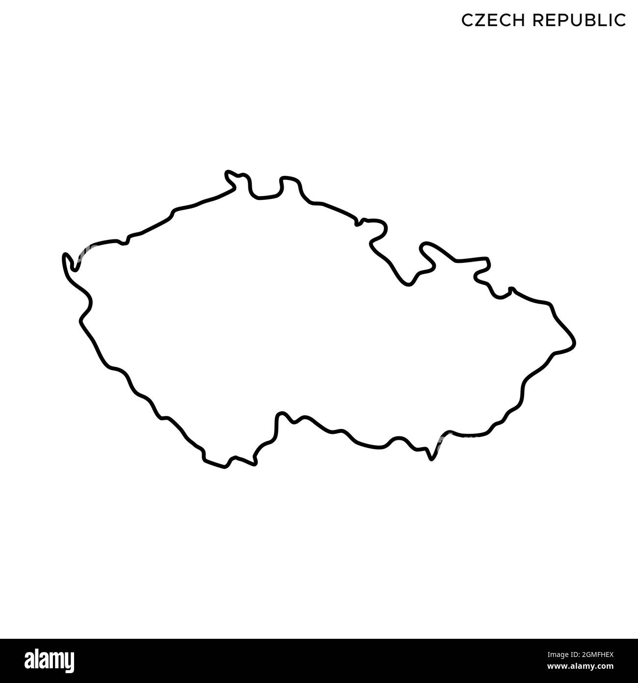 Line map of Czech Republic vector stock illustration design template ...
