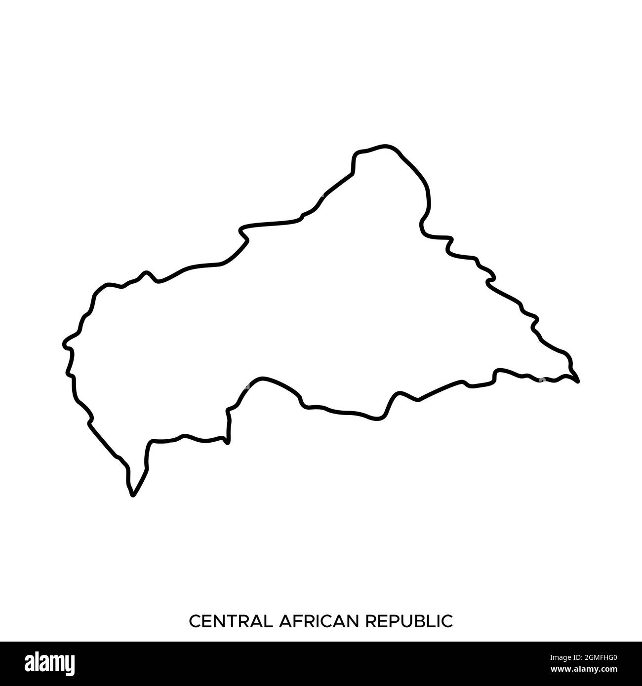 Line Map Of Central African Republic Vector Stock Illustration Design
