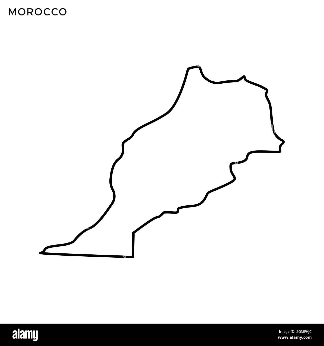 Line map of Morocco vector stock illustration design template. Editable ...
