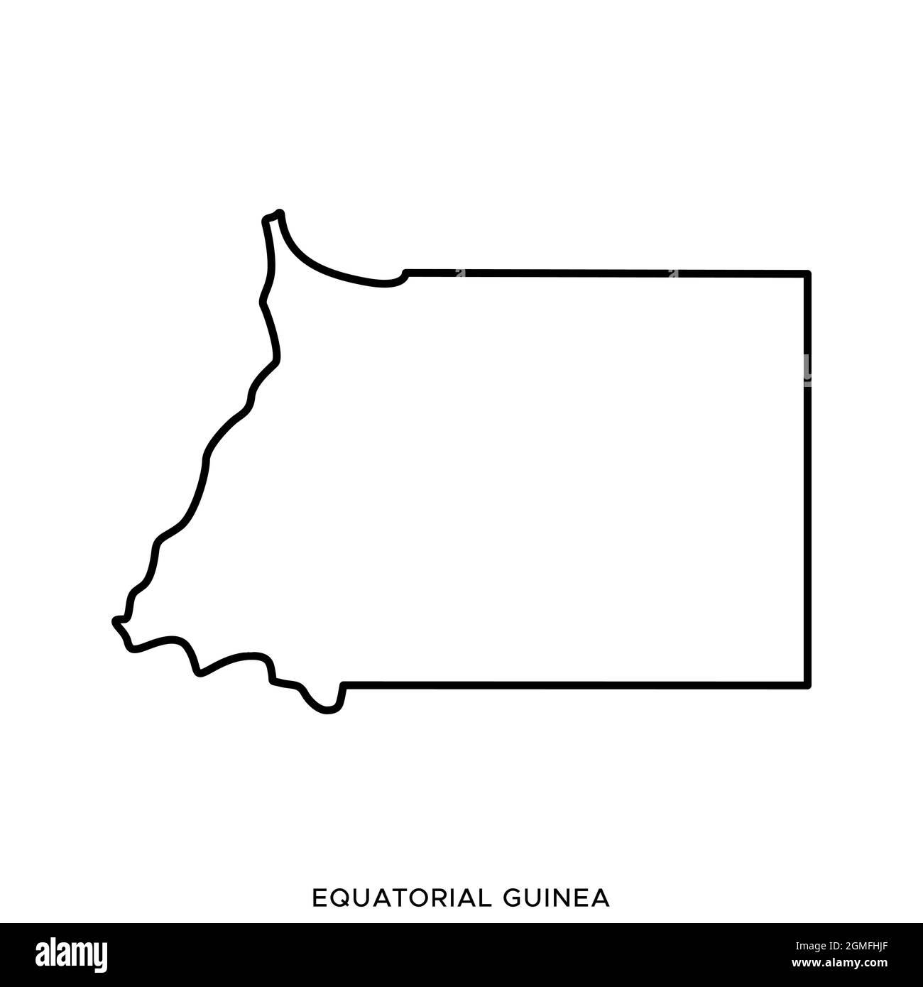Line Map Of Equatorial Guinea Vector Stock Illustration Design Template