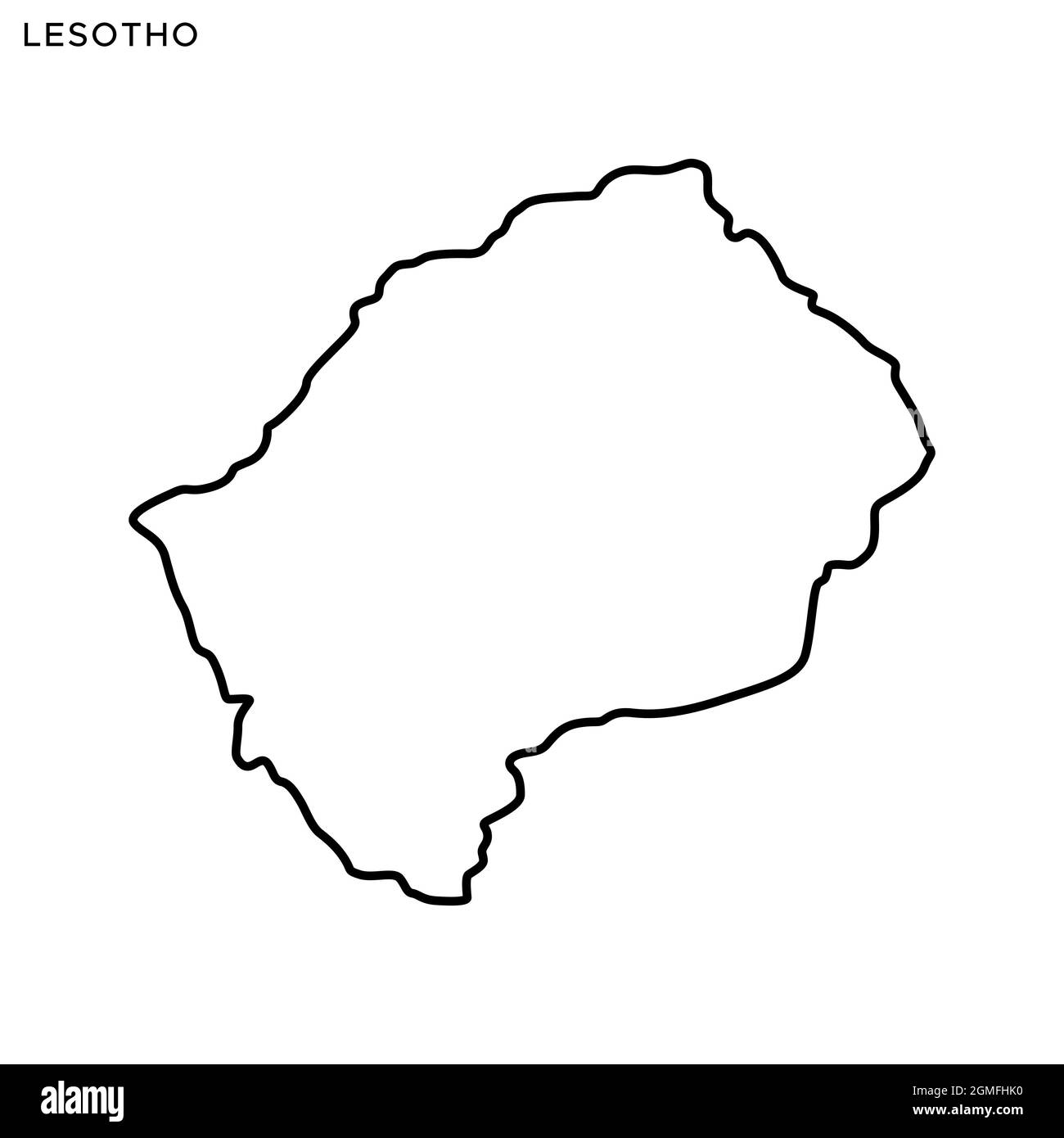 Line map of Lesotho vector stock illustration design template. Editable ...