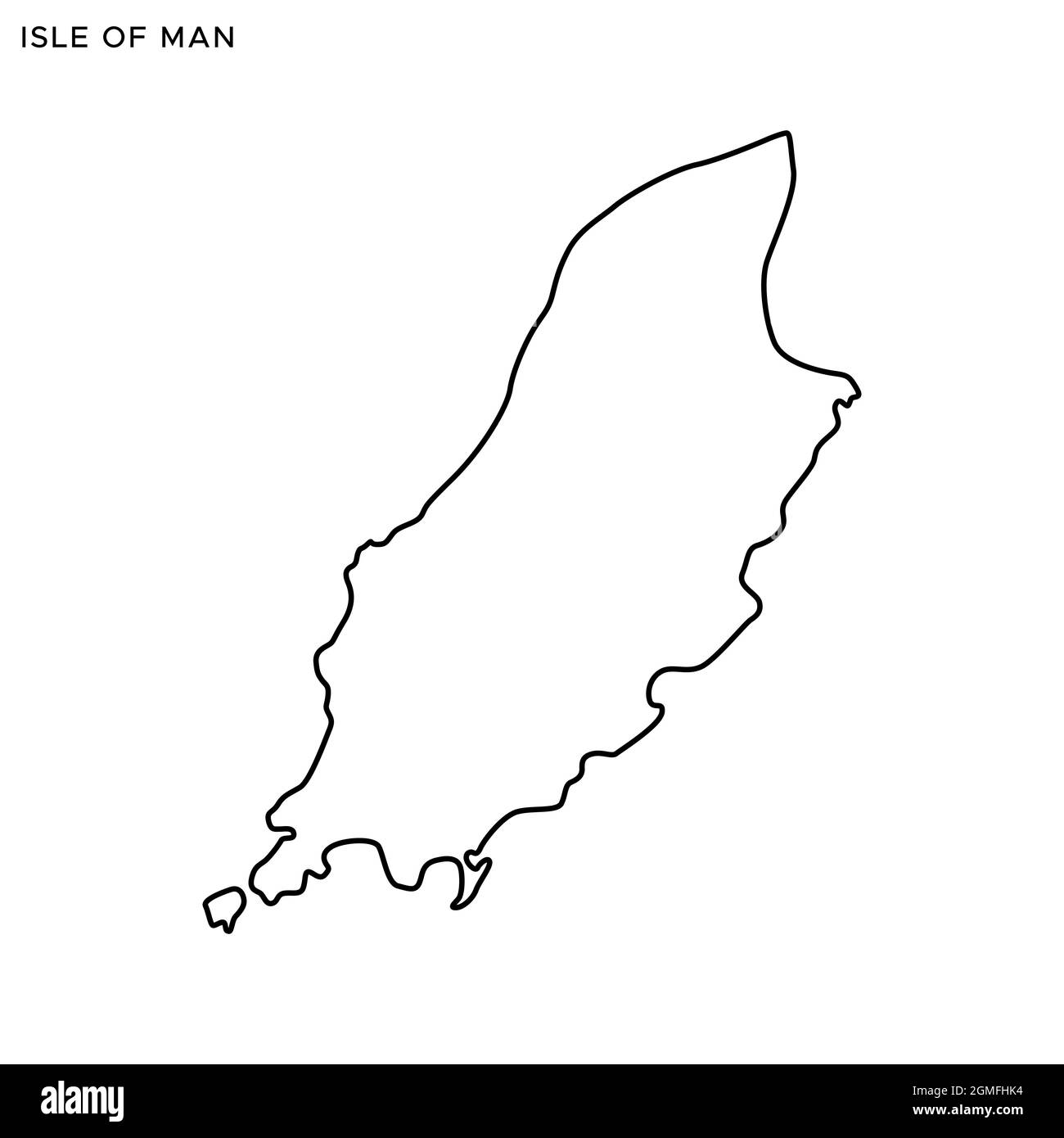 Line map of Isle of Man vector stock illustration design template ...