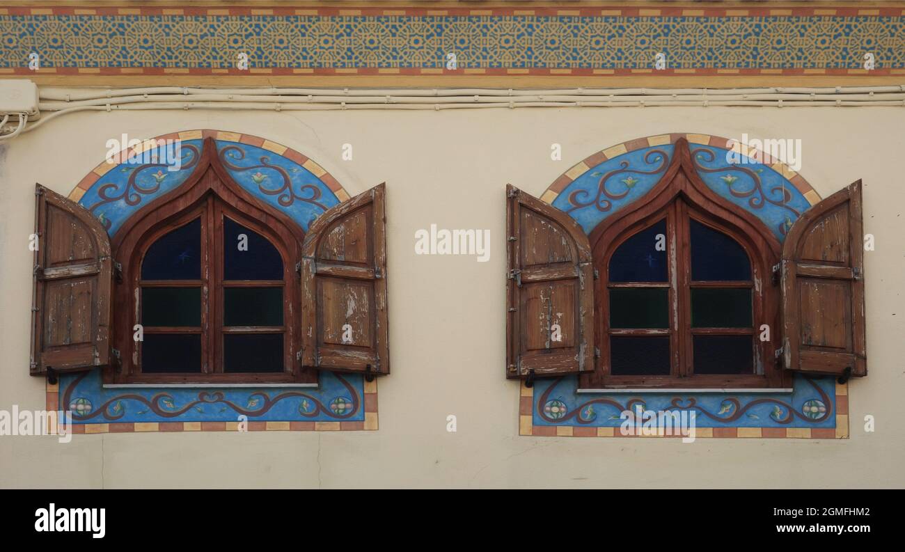 Traditional greek style windows hi-res stock photography and images - Alamy