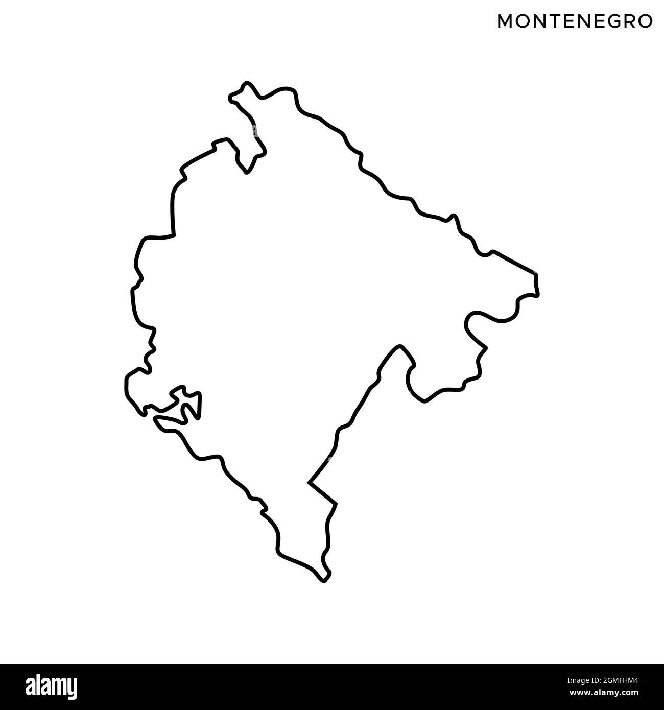 Line map of Montenegro vector stock illustration design template. Editable stroke. Vector eps 10 ...