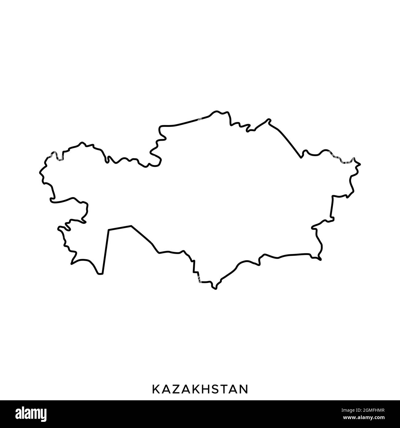 Line map of Kazakhstan vector stock illustration design template ...