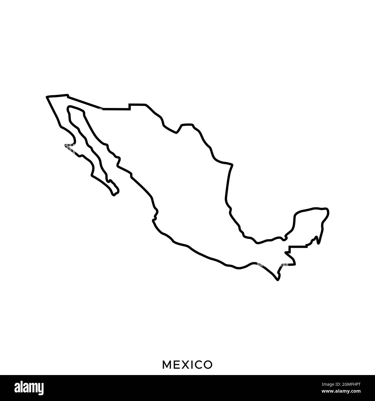 Line map of Mexico vector stock illustration design template. Editable ...