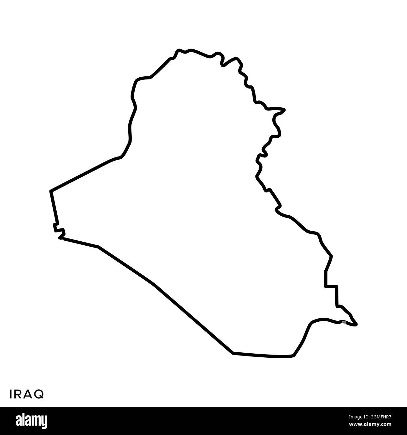 Line map of Iraq vector stock illustration design template. Editable ...