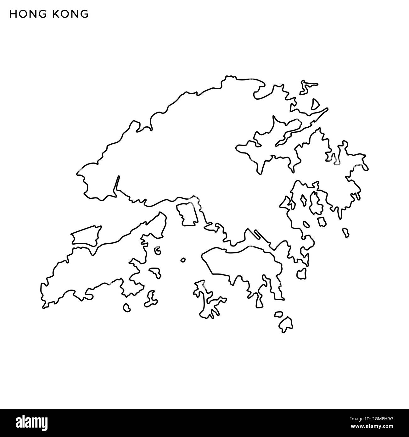 Line map of Hong Kong vector stock illustration design template. Editable stroke. Vector eps 10 ...