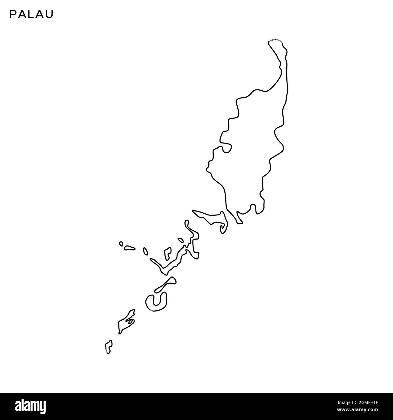 Palau Map Outline