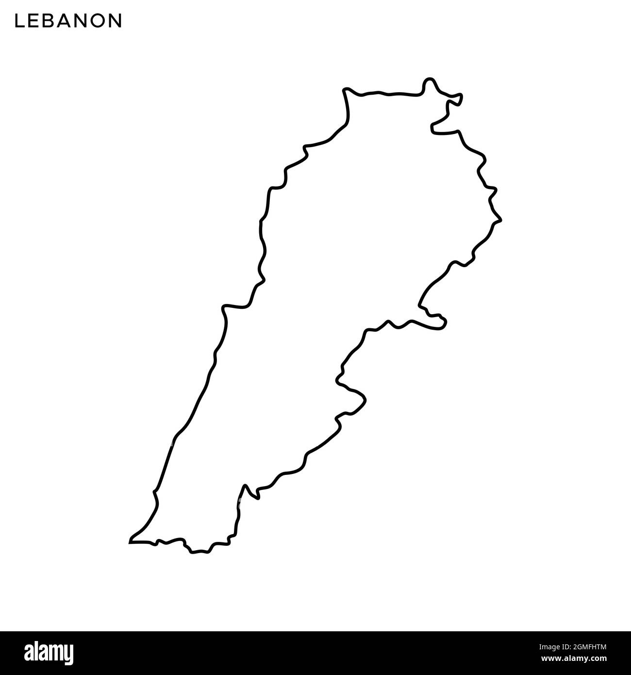 Line map of Lebanon vector stock illustration design template. Editable ...