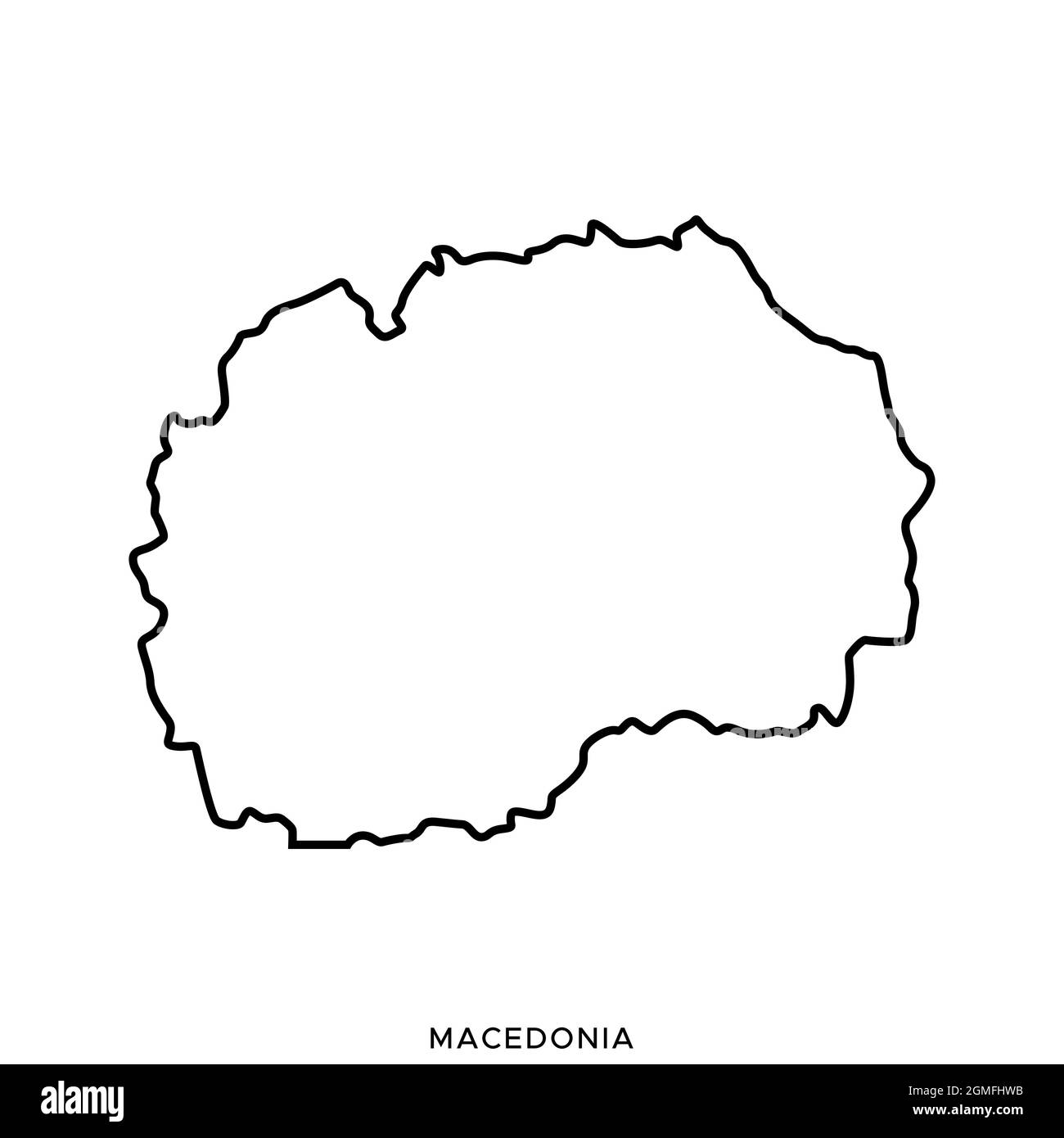 Line map of Macedonia vector stock illustration design template ...