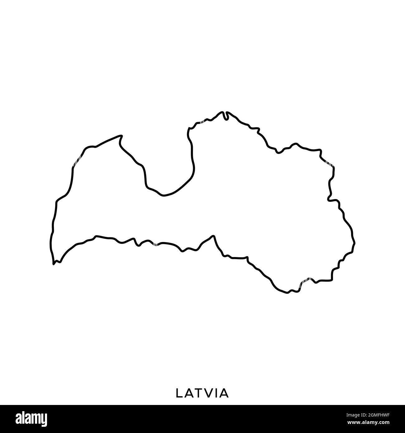 Line map of Latvia vector stock illustration design template. Editable ...
