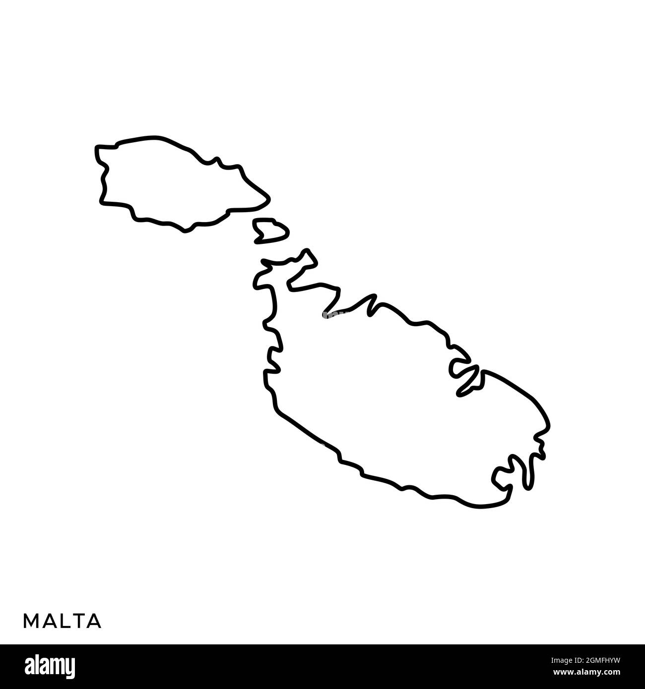 Line map of Malta vector stock illustration design template. Editable ...