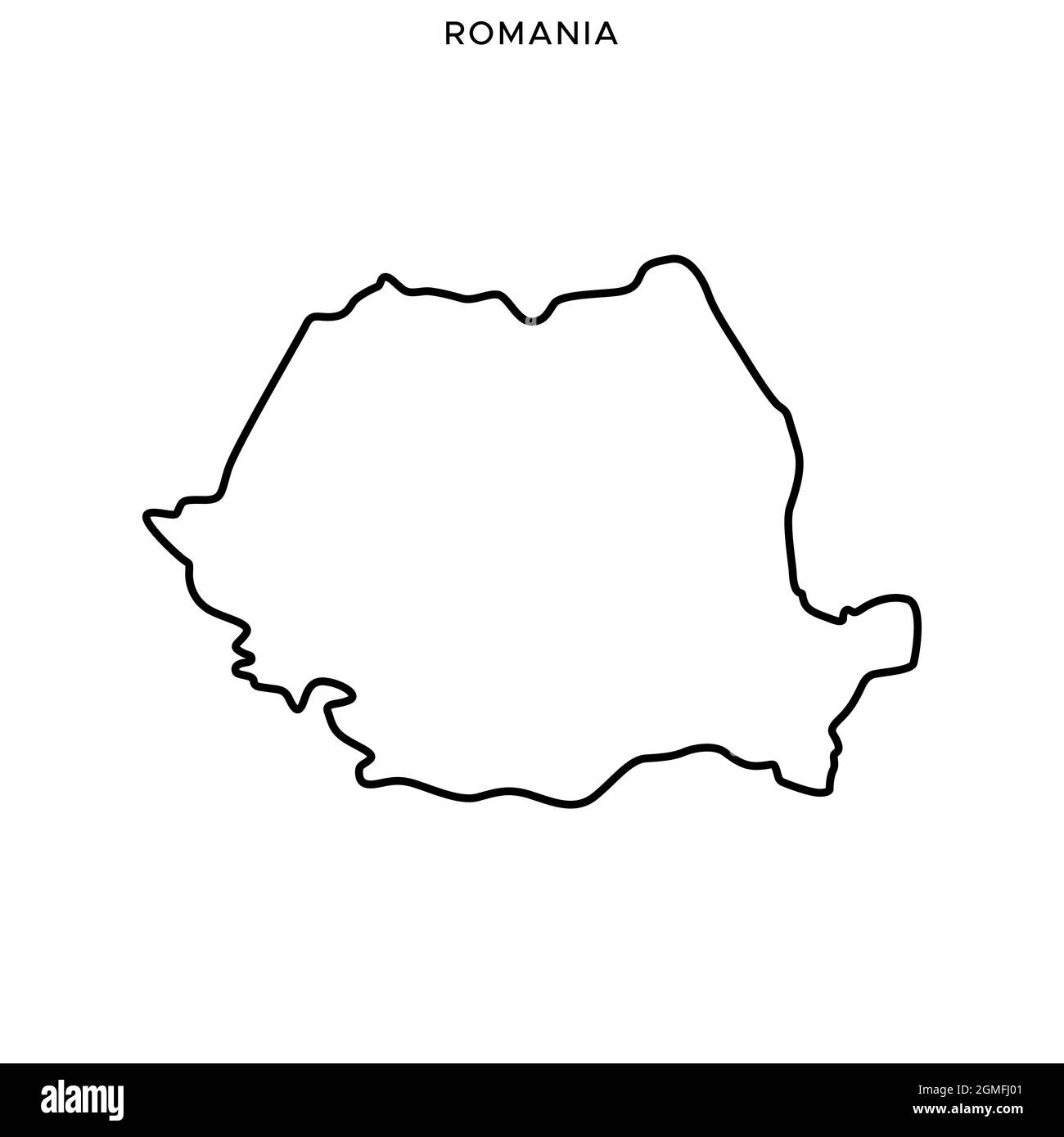 Line map of Romania vector stock illustration design template. Editable ...