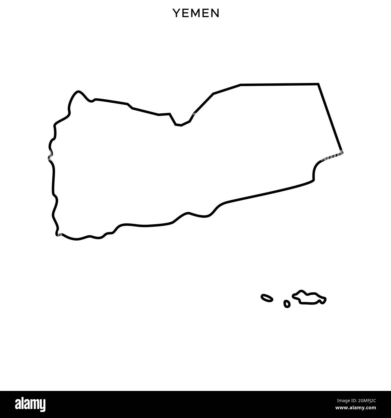 Line Map Of Yemen Vector Stock Illustration Design Template Editable