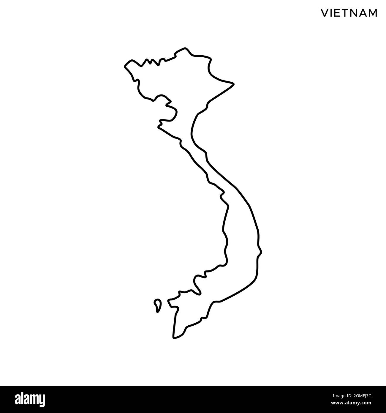 Line map of Vietnam vector stock illustration design template. Editable ...