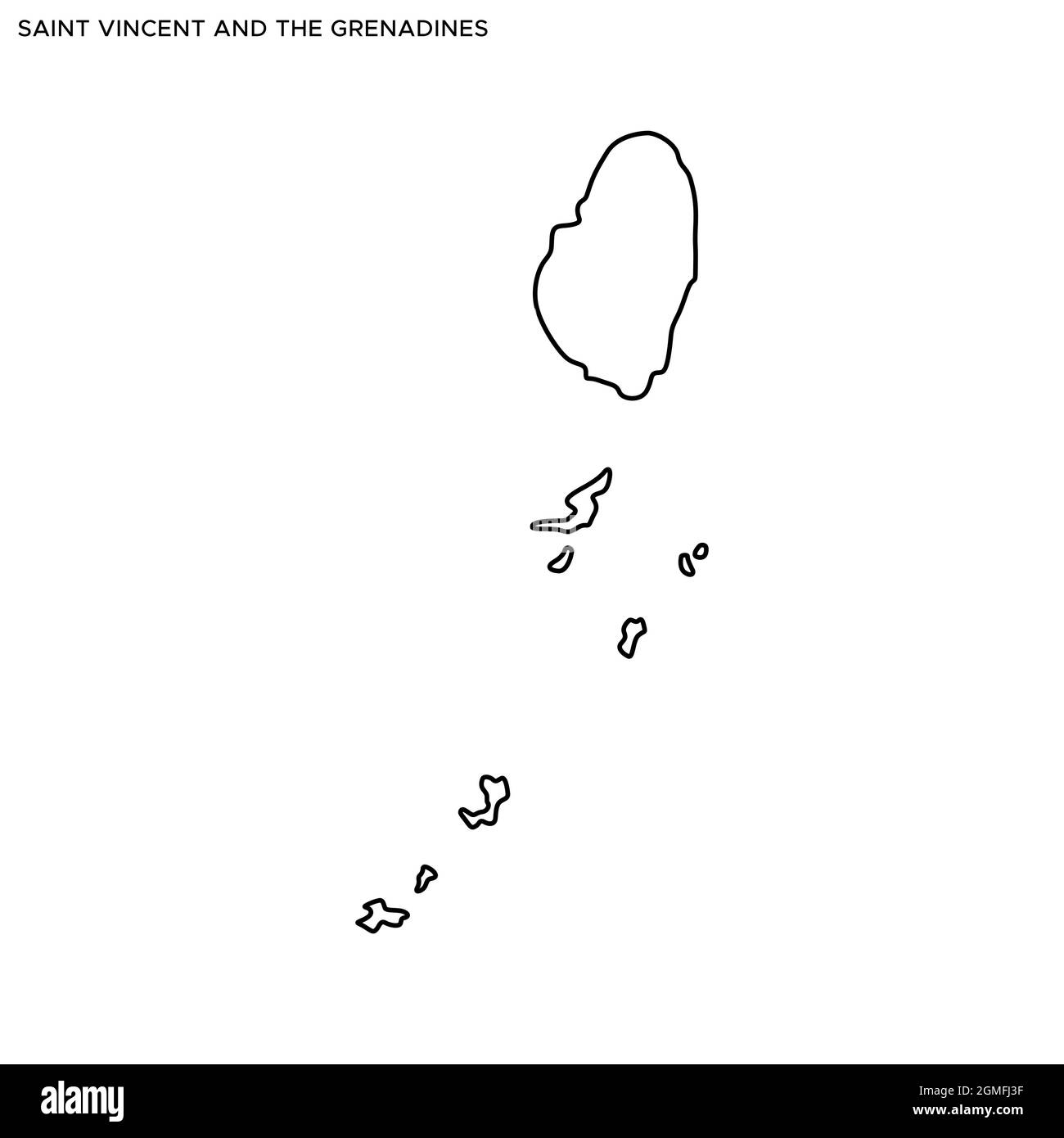 Vector map of saint vincent and the grenadines Black and White Stock ...