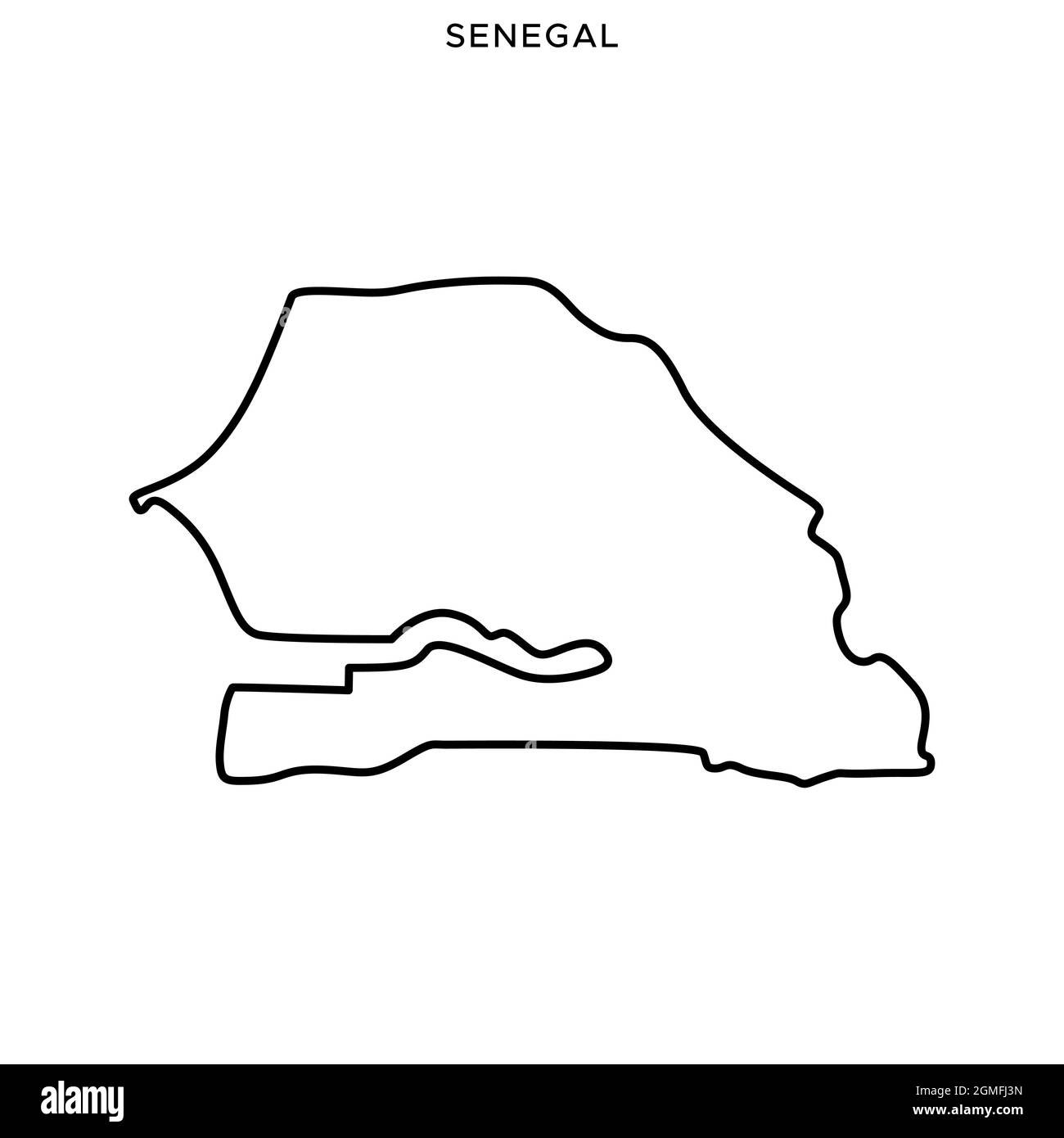 Line Map Of Senegal Vector Stock Illustration Design Template Editable