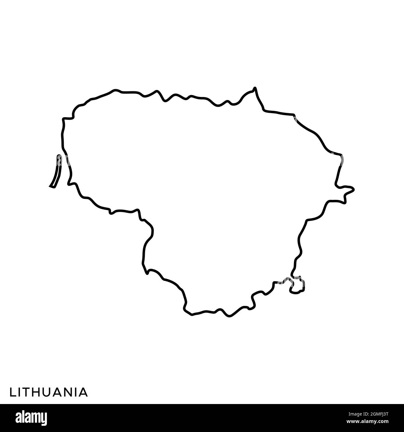 Line map of Lithuania vector stock illustration design template ...
