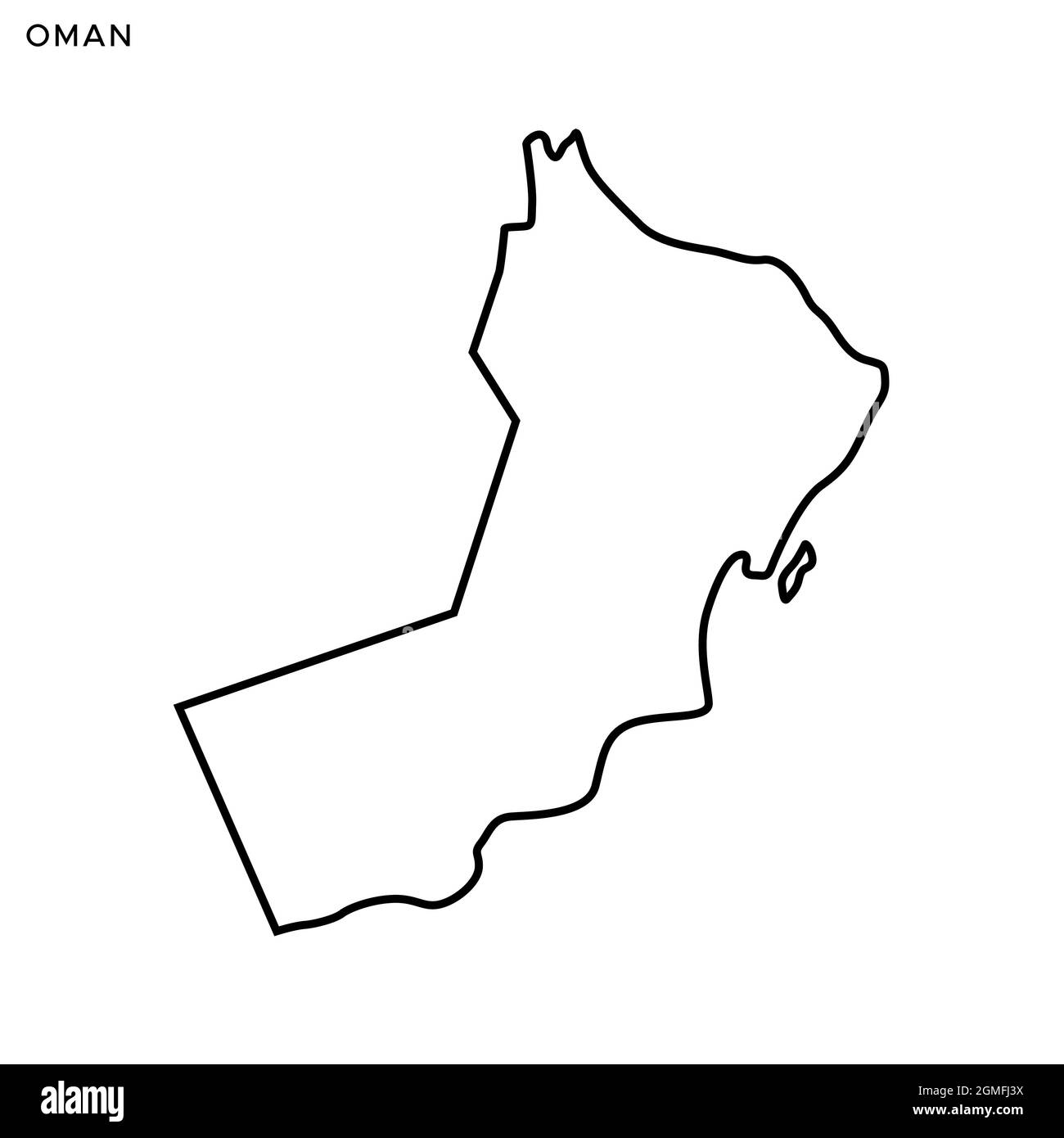 Oman map vector Black and White Stock Photos & Images - Alamy