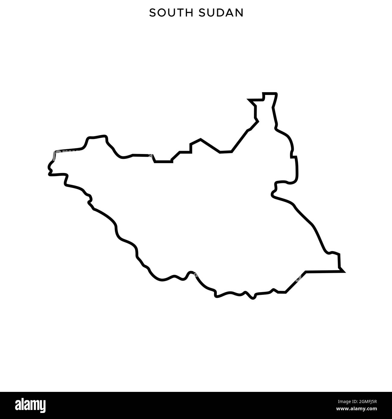 Line map of South Sudan vector stock illustration design template ...