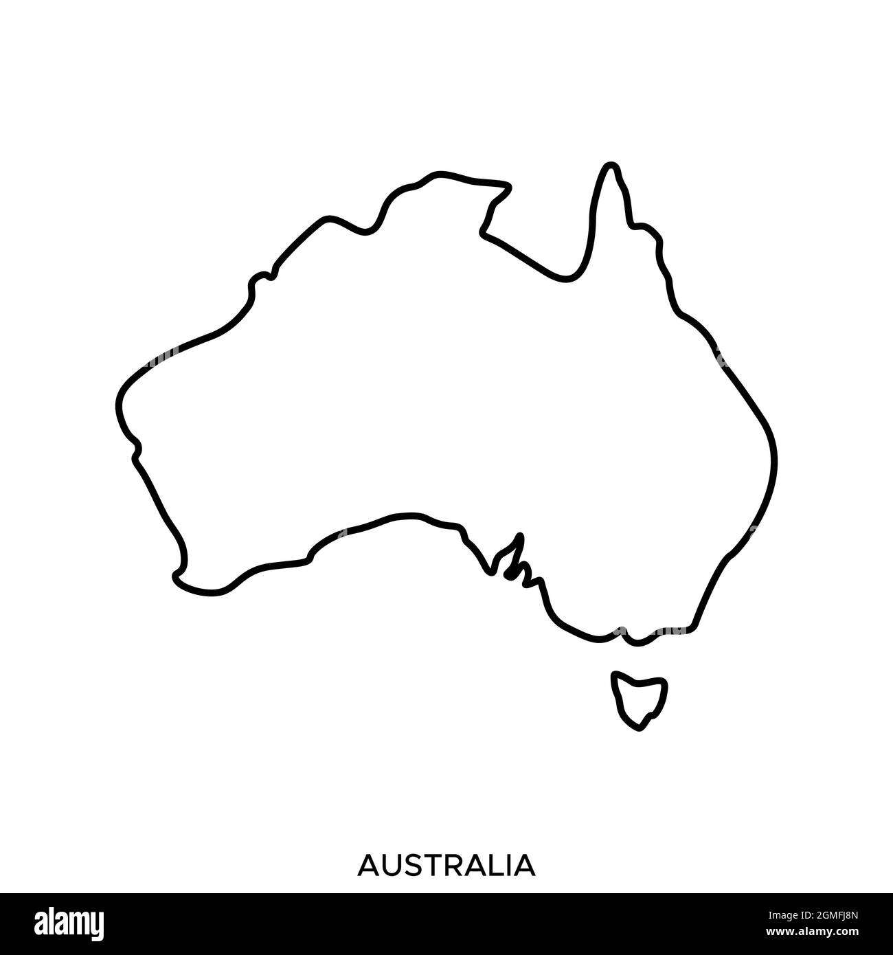 Line map of Australia vector stock illustration design template ...
