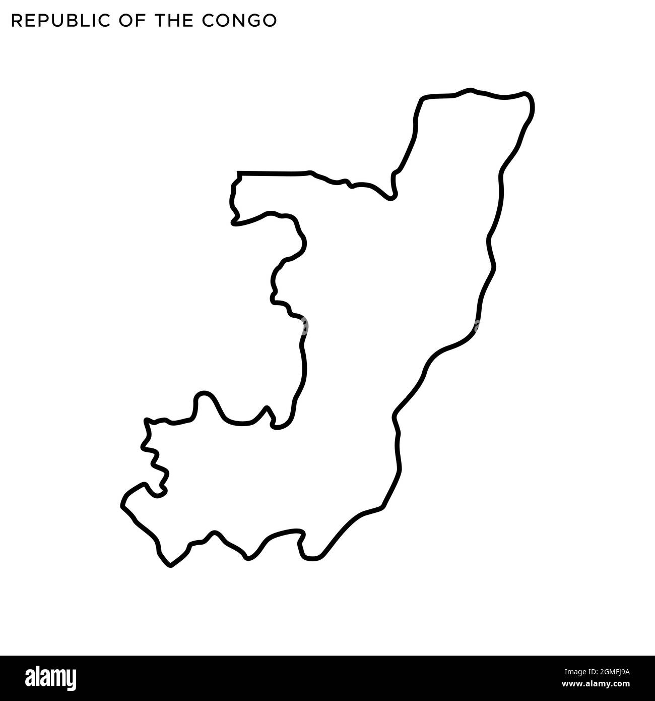 Line map of Republic of The Congo vector stock illustration design ...