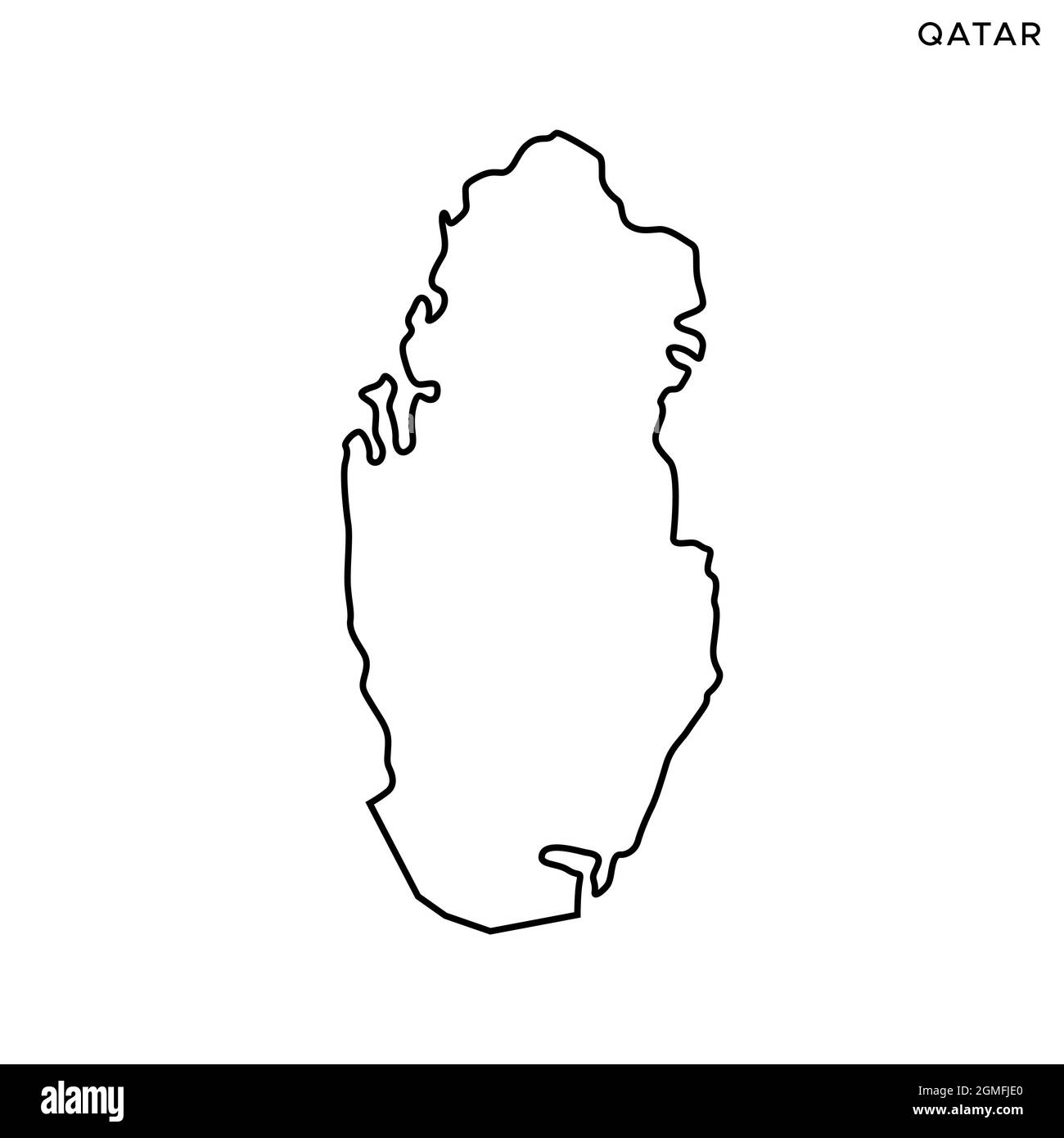 Line map of Qatar vector stock illustration design template. Editable ...