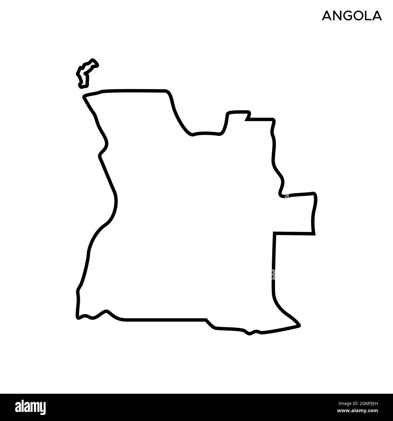 Line map of Angola vector stock illustration design template. Editable ...
