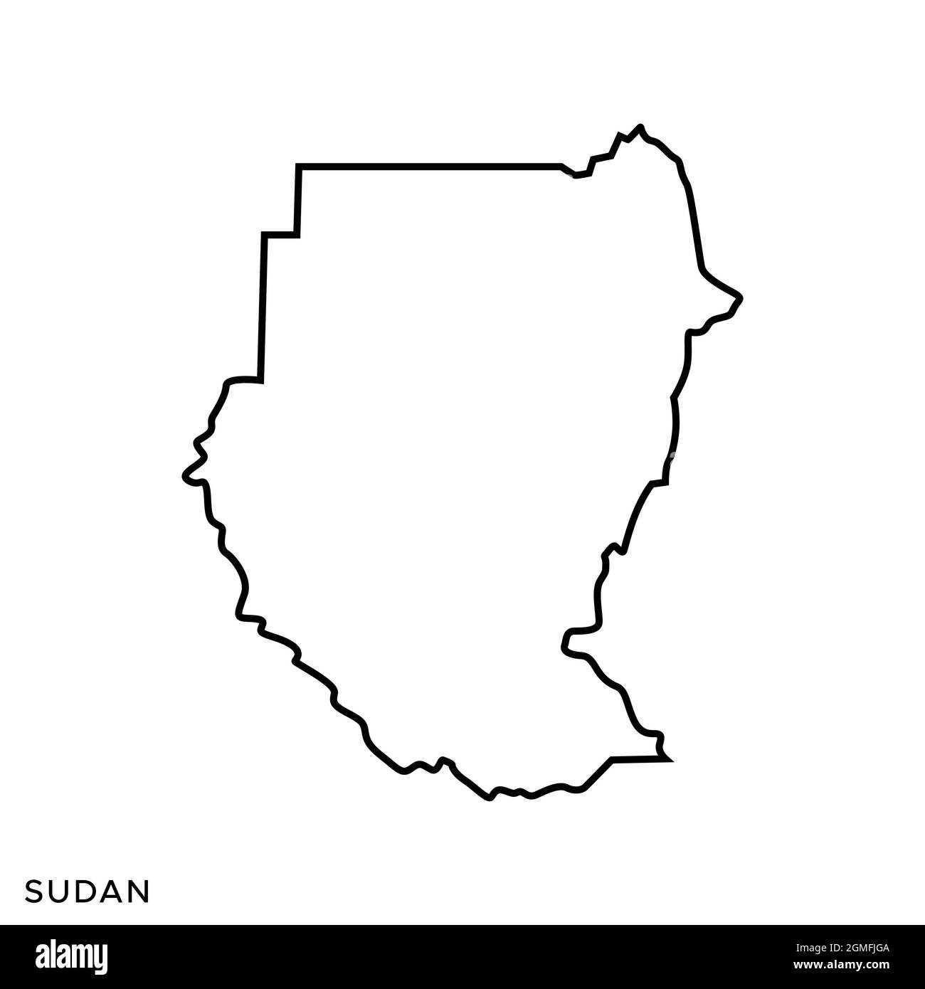 Line Map Of Sudan Vector Stock Illustration Design Template Editable