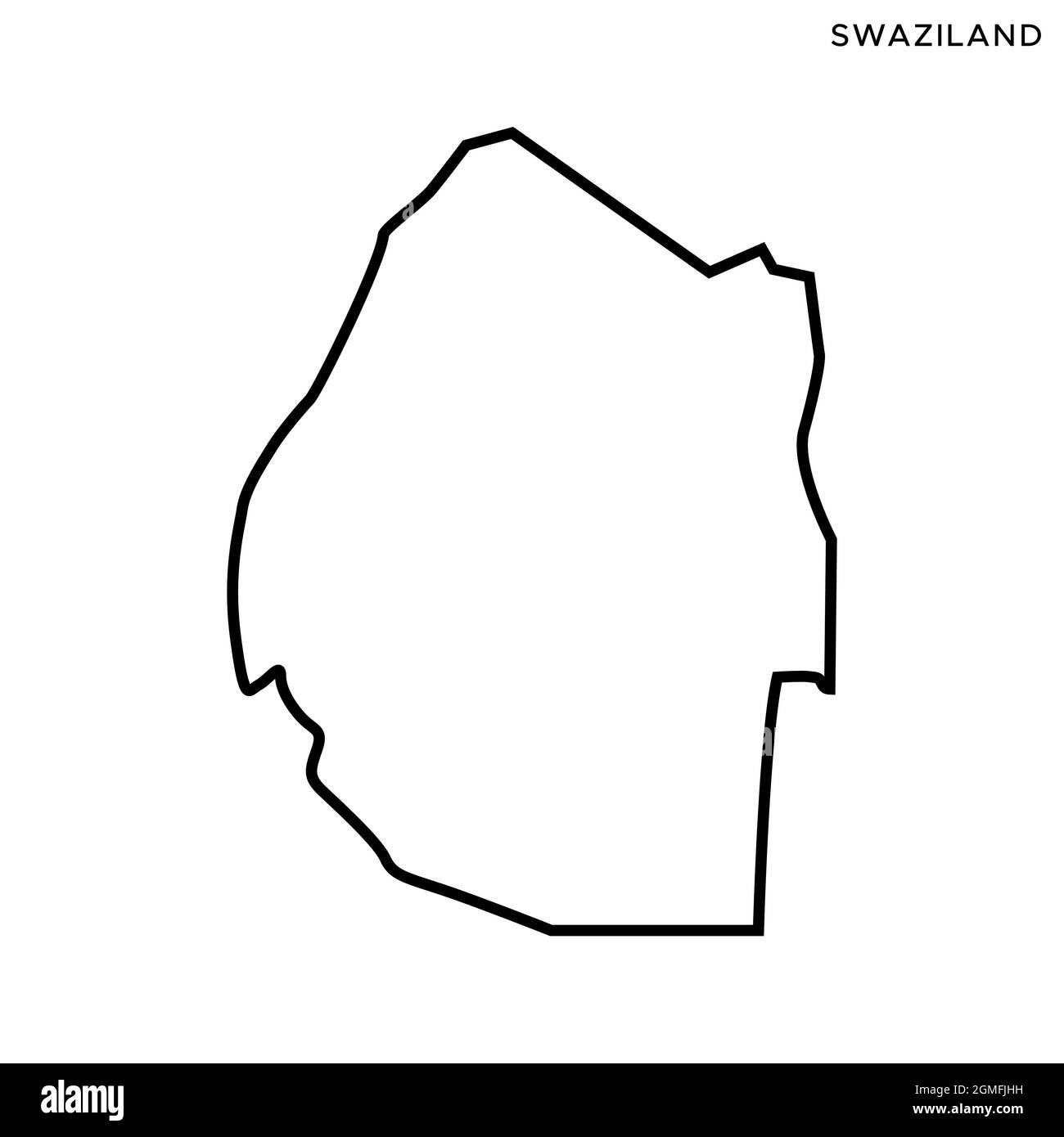 Line Map Of Swaziland Vector Stock Illustration Design Template