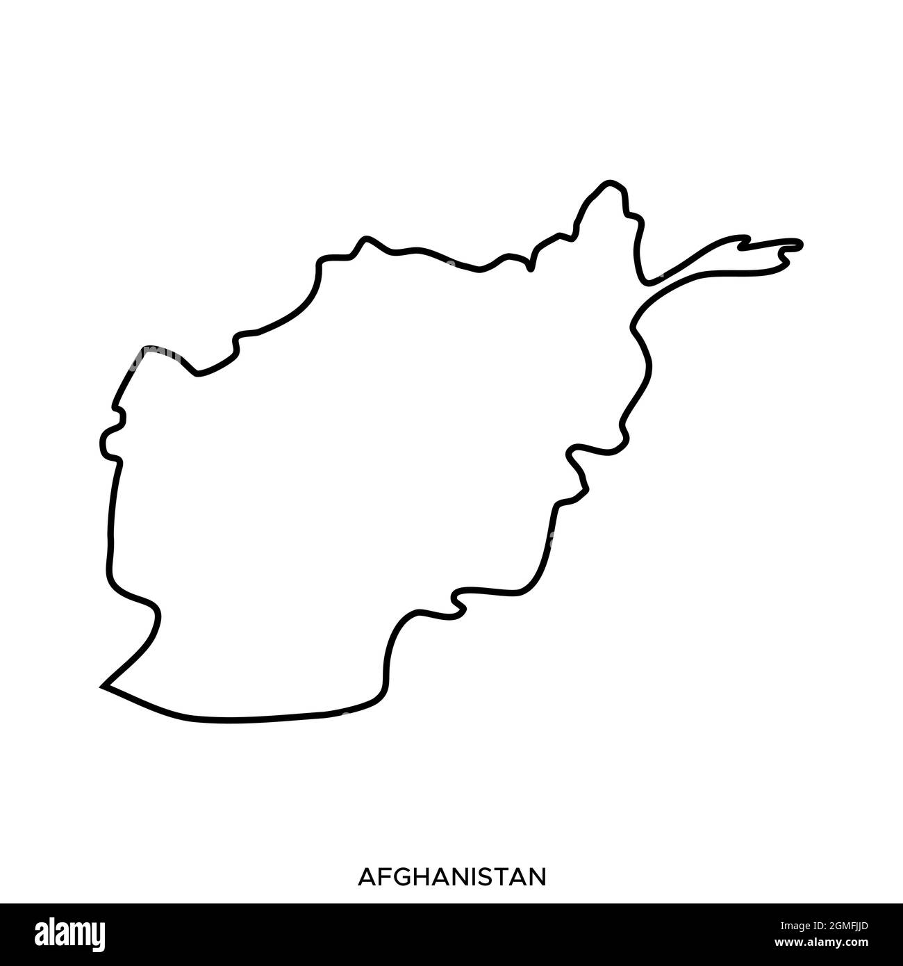 Line map of Afghanistan vector stock illustration design template ...