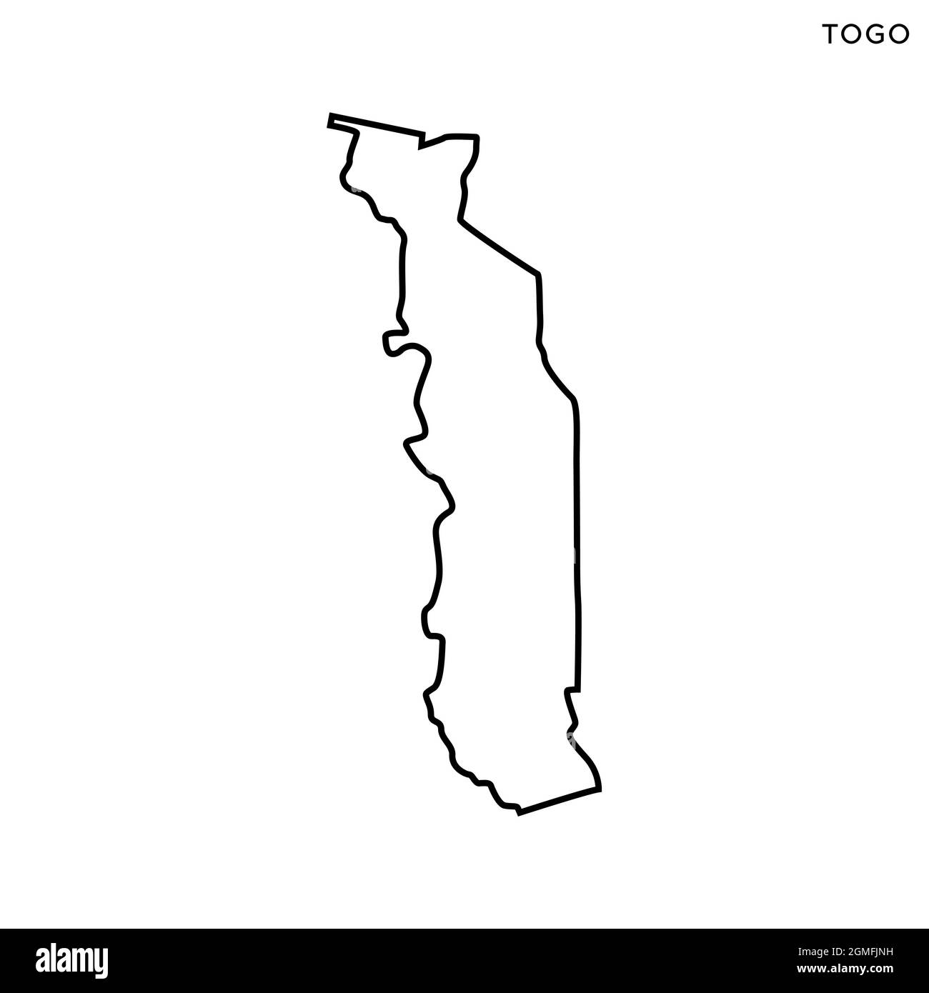Line map of Togo vector stock illustration design template. Editable ...