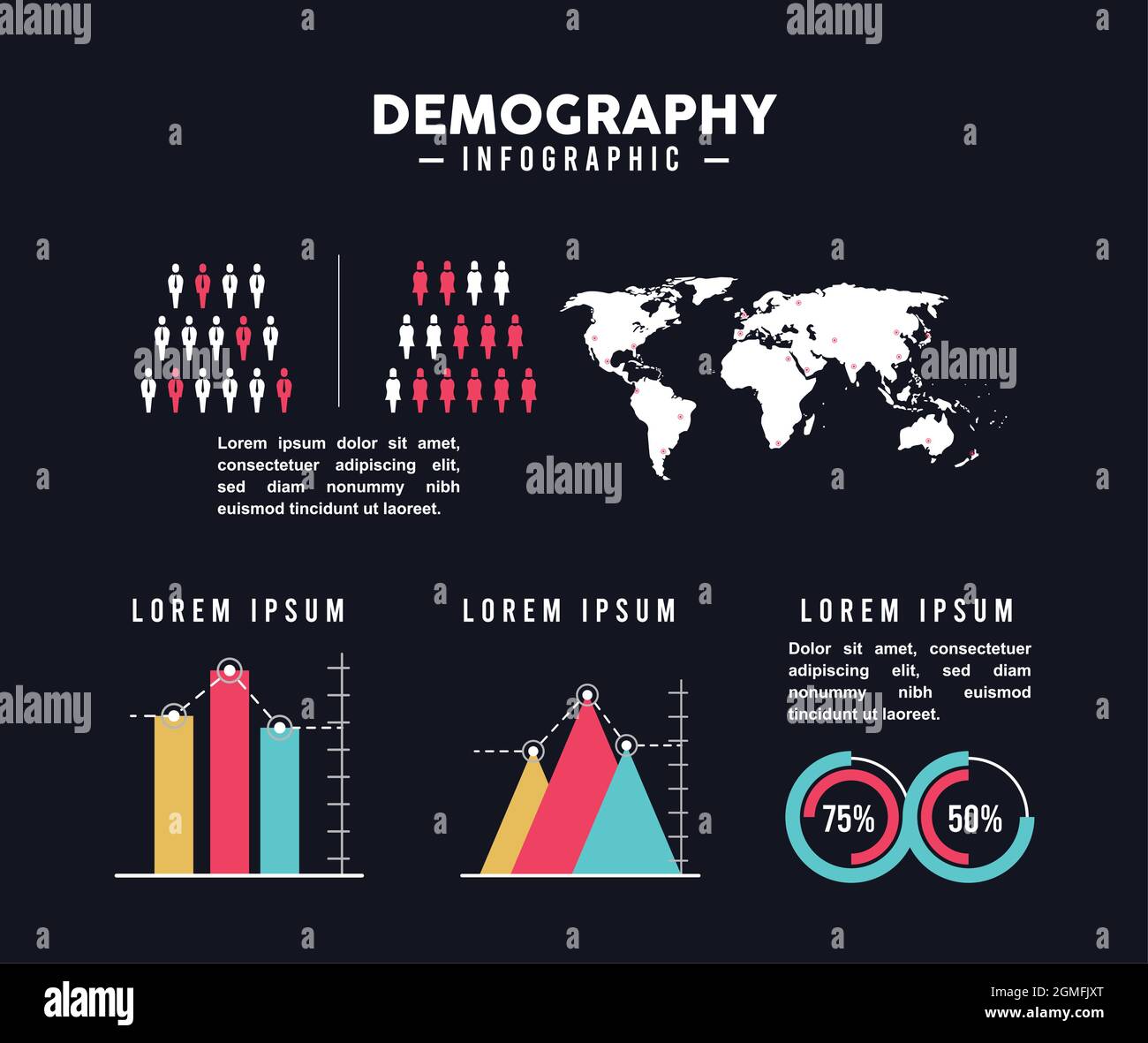 demography infographic six icons Stock Vector Image & Art - Alamy