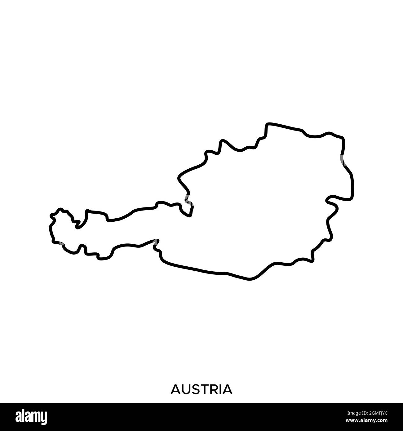 Line map of Austria vector stock illustration design template. Editable ...