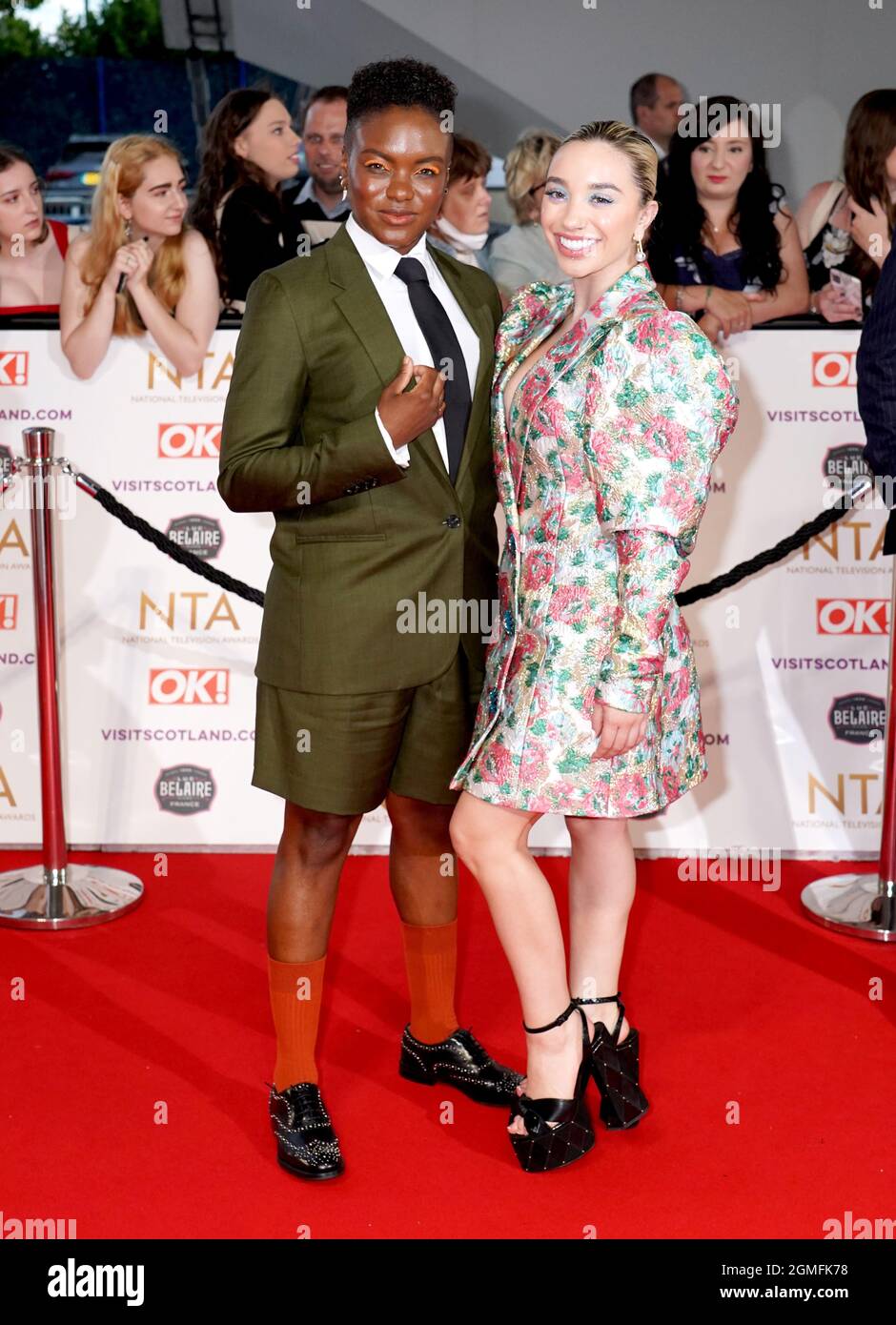 Nicola Adams and Ella Baig attending the National Television Awards ...