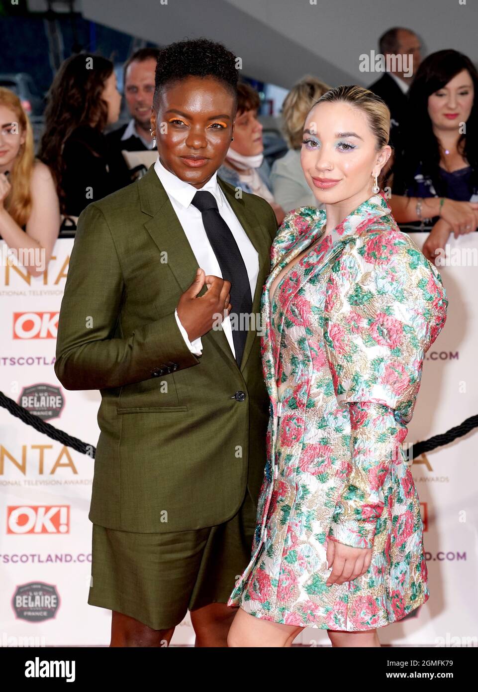 Nicola Adams and Ella Baig attending the National Television Awards ...