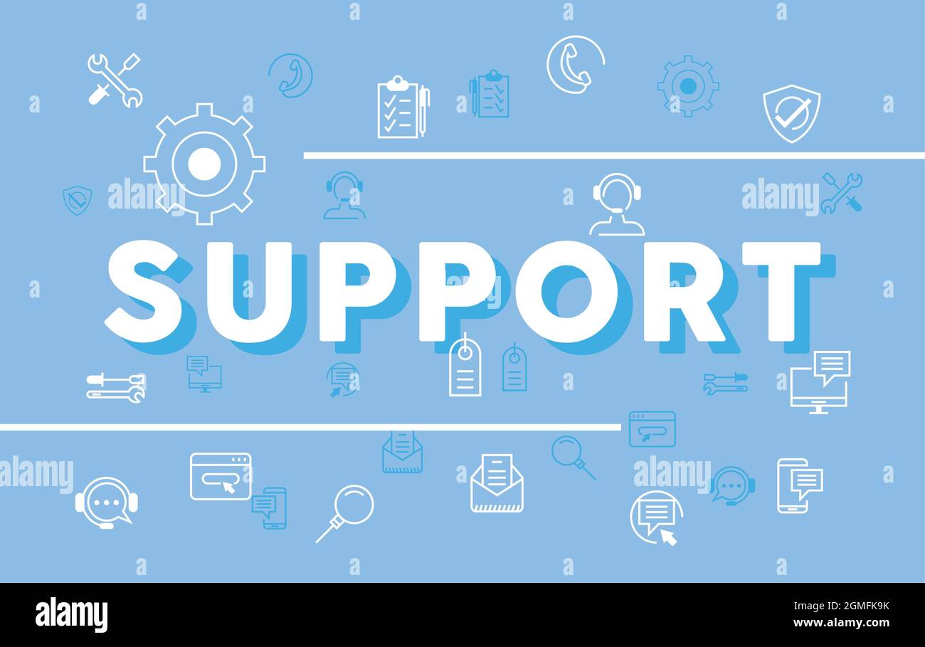 support lettering and icons Stock Vector Image & Art - Alamy