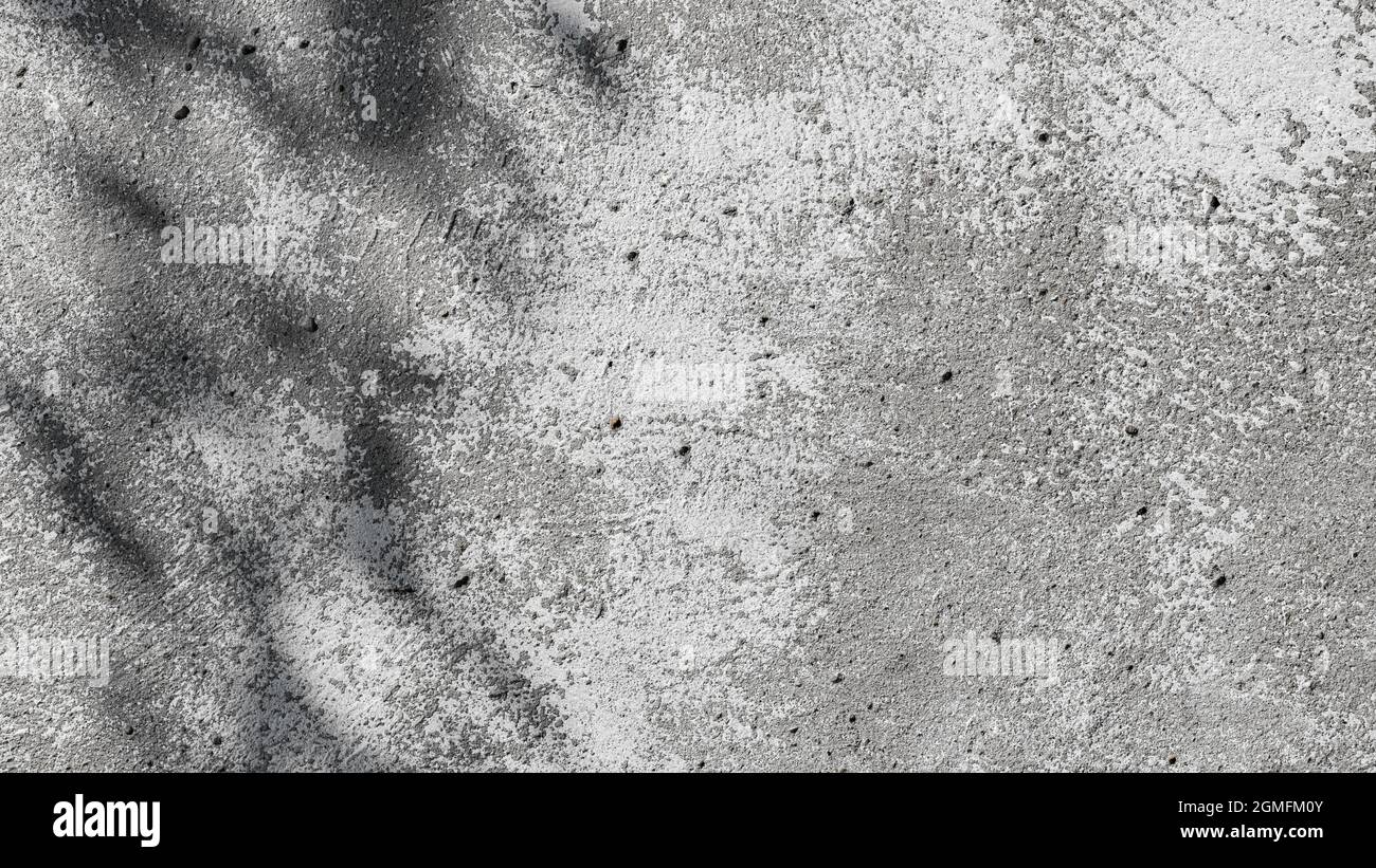 Tree shade over rough concrete wall. Shadow of a tree branch on a ...