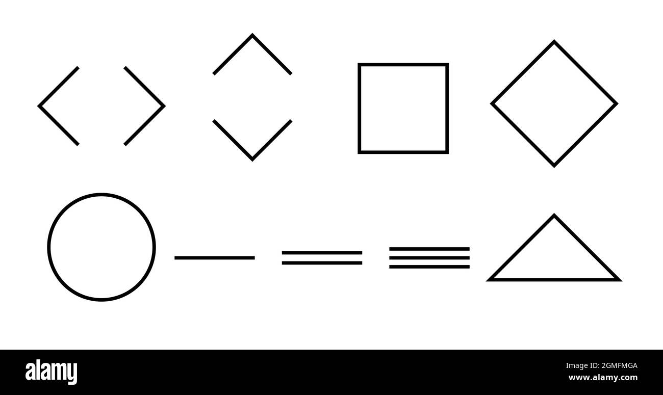 Set of simple geometric shapes. Vector Illustration on white background ...