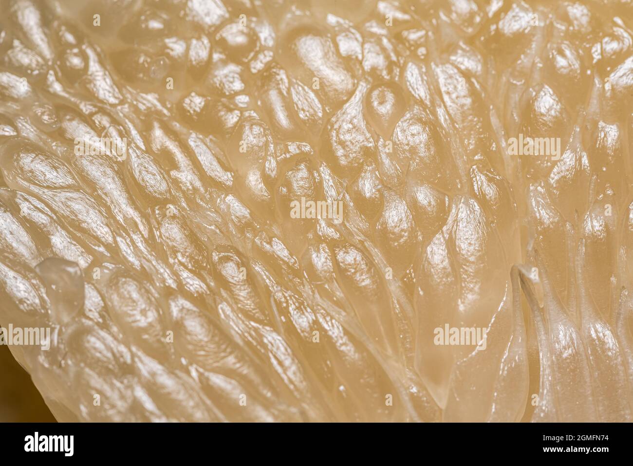 Citrus fruit peeled. The inside of the fruit in close-up. An abstract ...