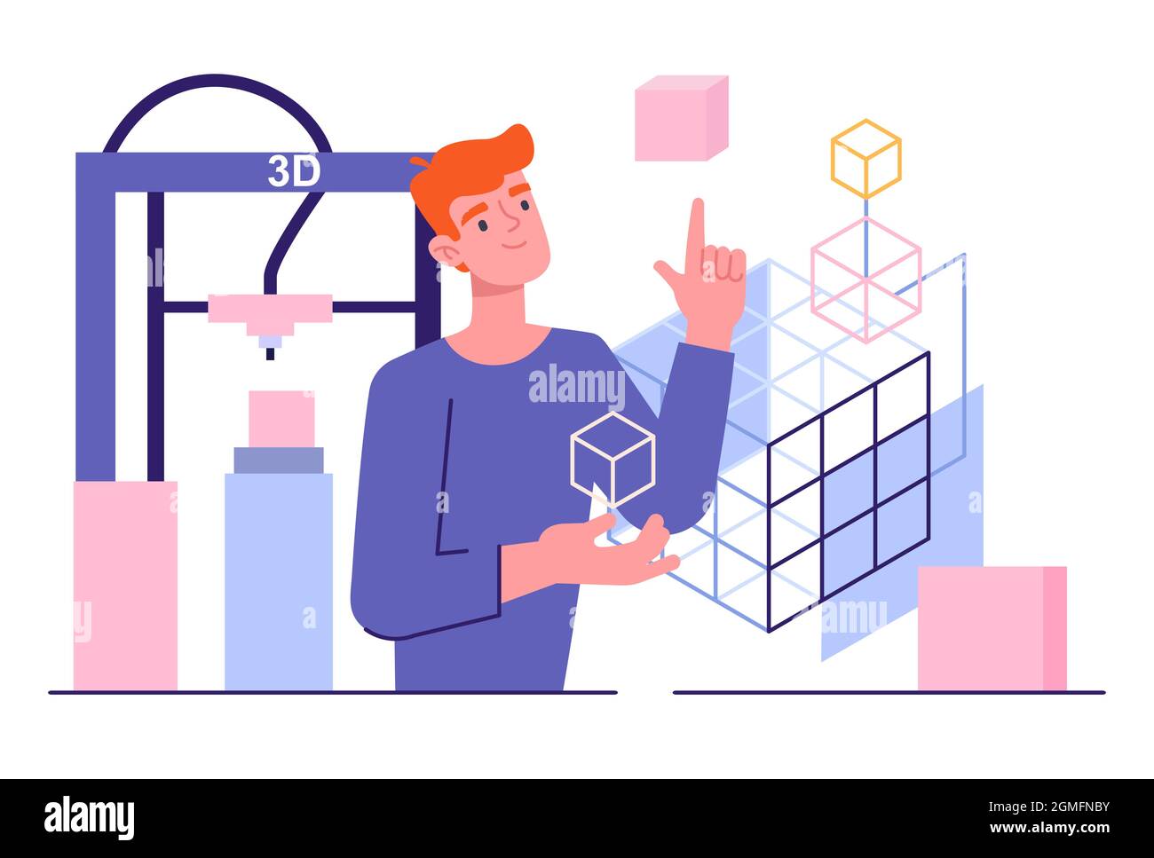 Using 3d printer concept Stock Vector Image & Art - Alamy